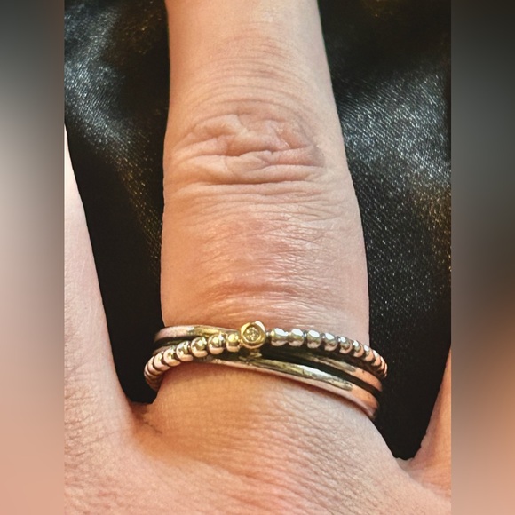 Pandora | Jewelry | Vintage Pandora Rising Star 4k And 925 Diamond Ring ...